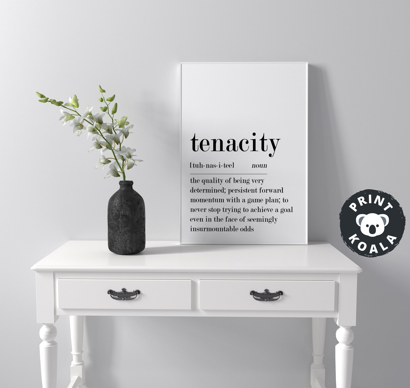 Tenacity Definition Office Wall Art Printable Wall Art Home | Etsy