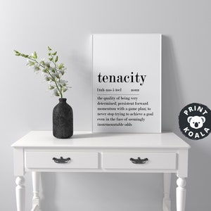 Tenacity Definition, Office Wall Art, Printable Wall Art, Home Office ...