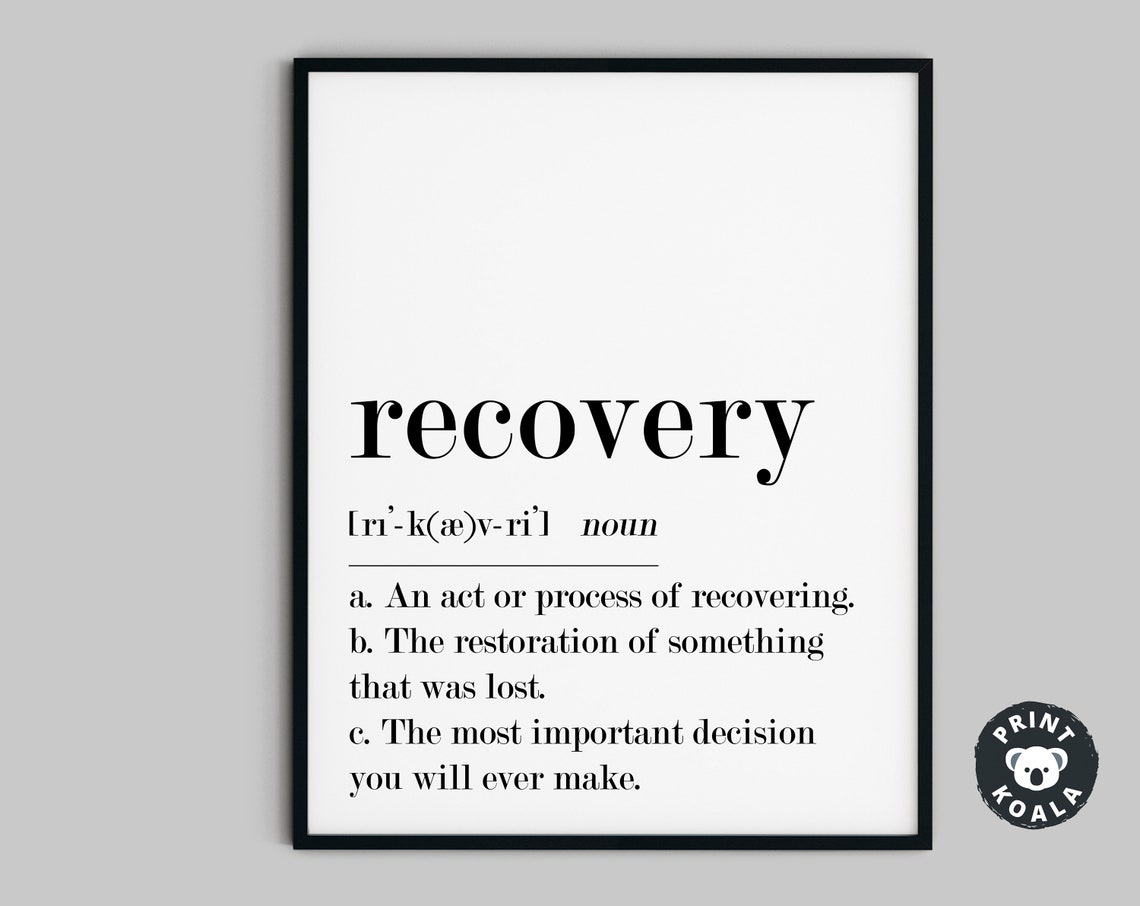 Recovery Definition Motivational Poster Printable Wall Art - Etsy
