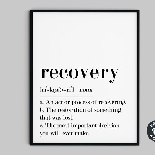 Recovery Definition Motivational Poster Printable Wall Art - Etsy
