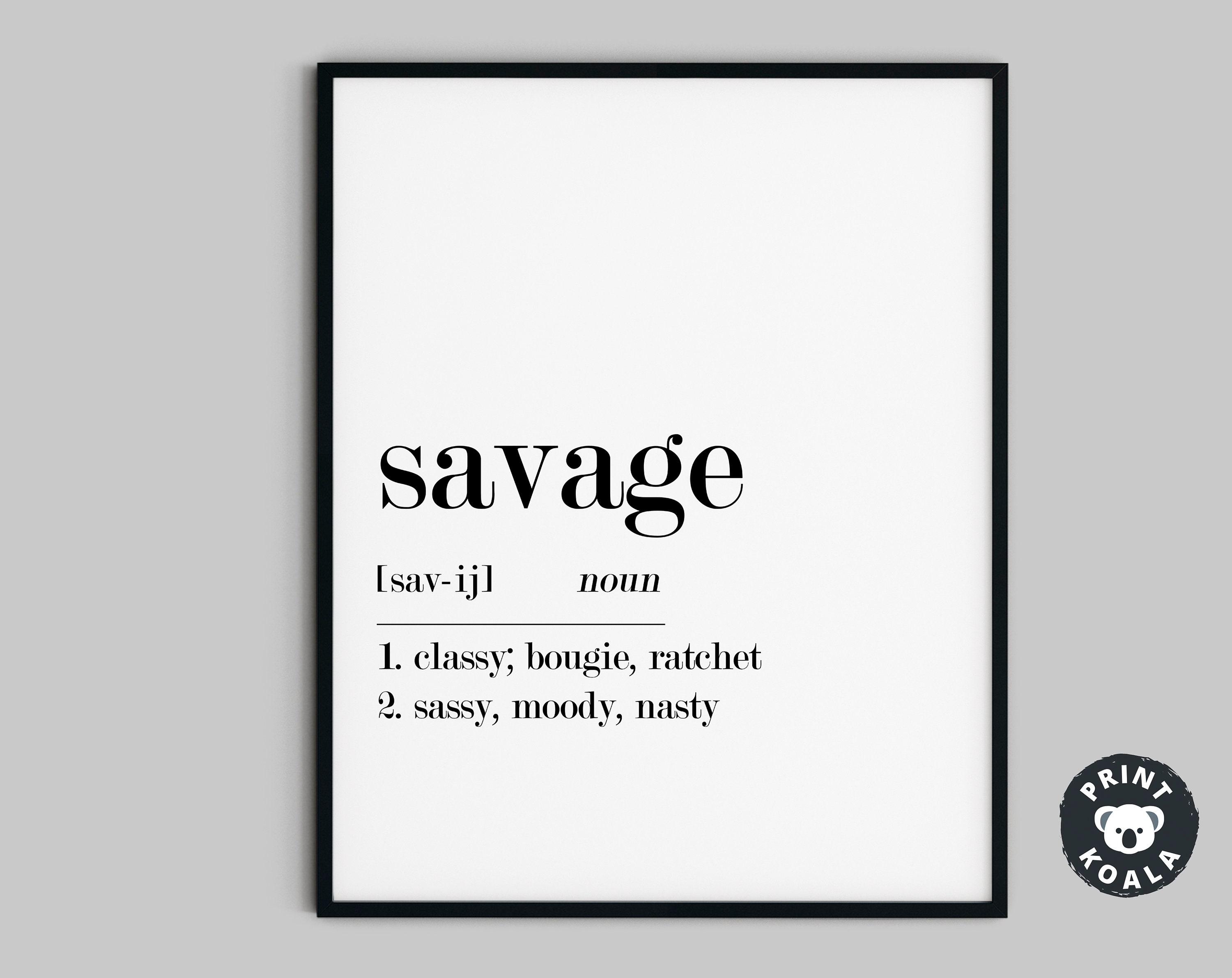 Savage Definition Megan Thee Stallion Savage Print I'm - Etsy