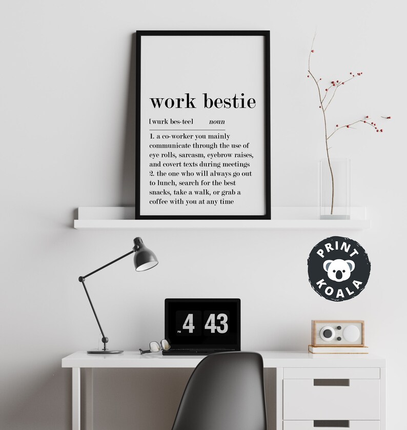 Work Bestie Definition Print Coworker Gift Office Wall - Etsy