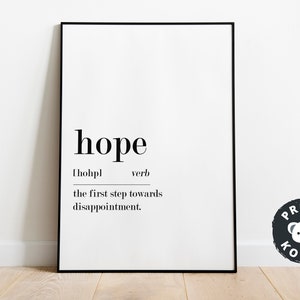 Hope Definition, Printable Wall Art, Hope Print, Hope Printable, Hope ...