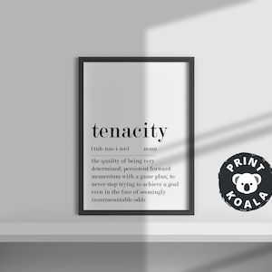 Tenacity Definition, Office Wall Art, Printable Wall Art, Home Office ...