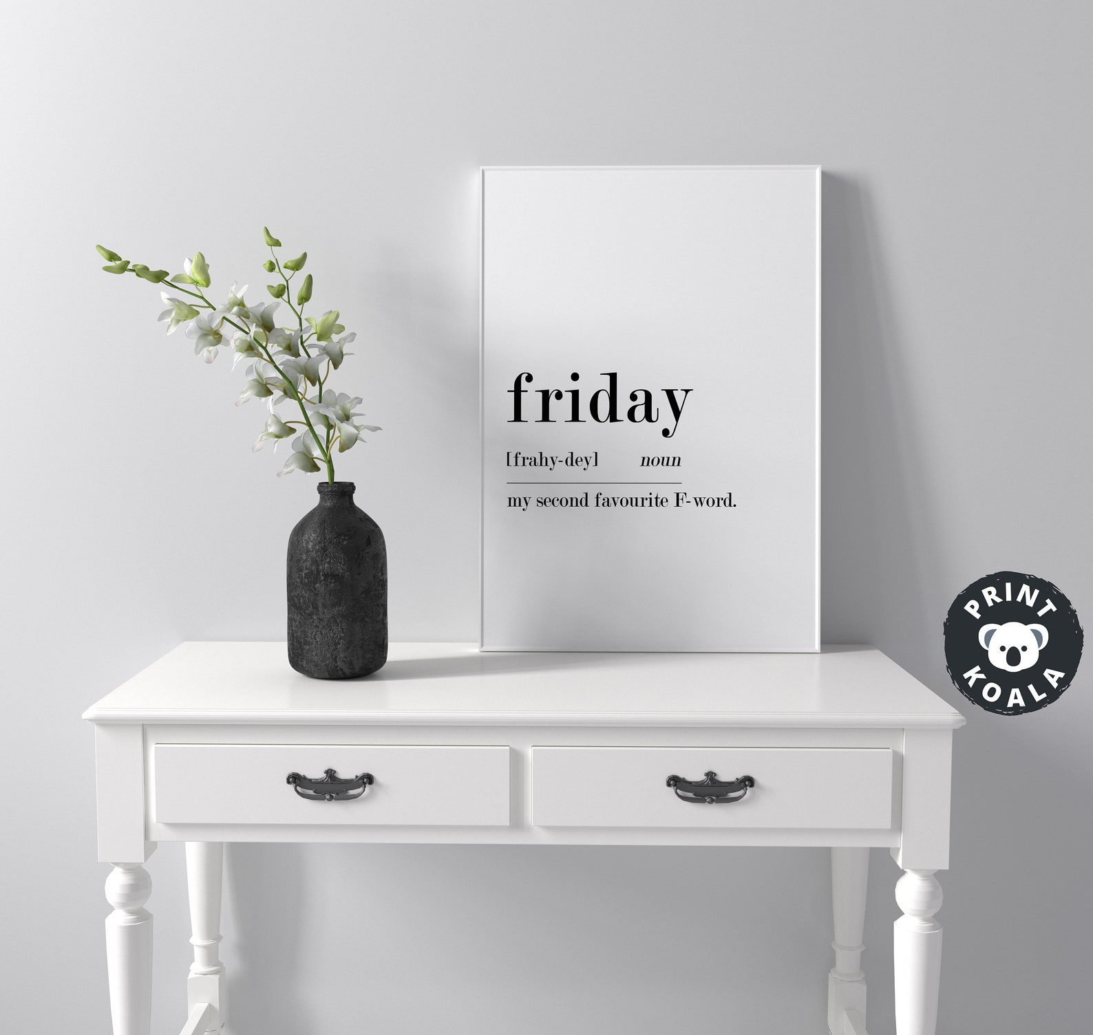 Friday Definition Print Funny Office Decor Zoom Background - Etsy
