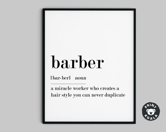 Barber Definition Print Barber Wall Art Stylist Wall Art | Etsy