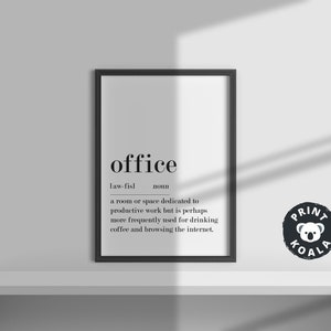 Office Definition Print, Office Quote Gift, Work Quote, Wall Decor ...