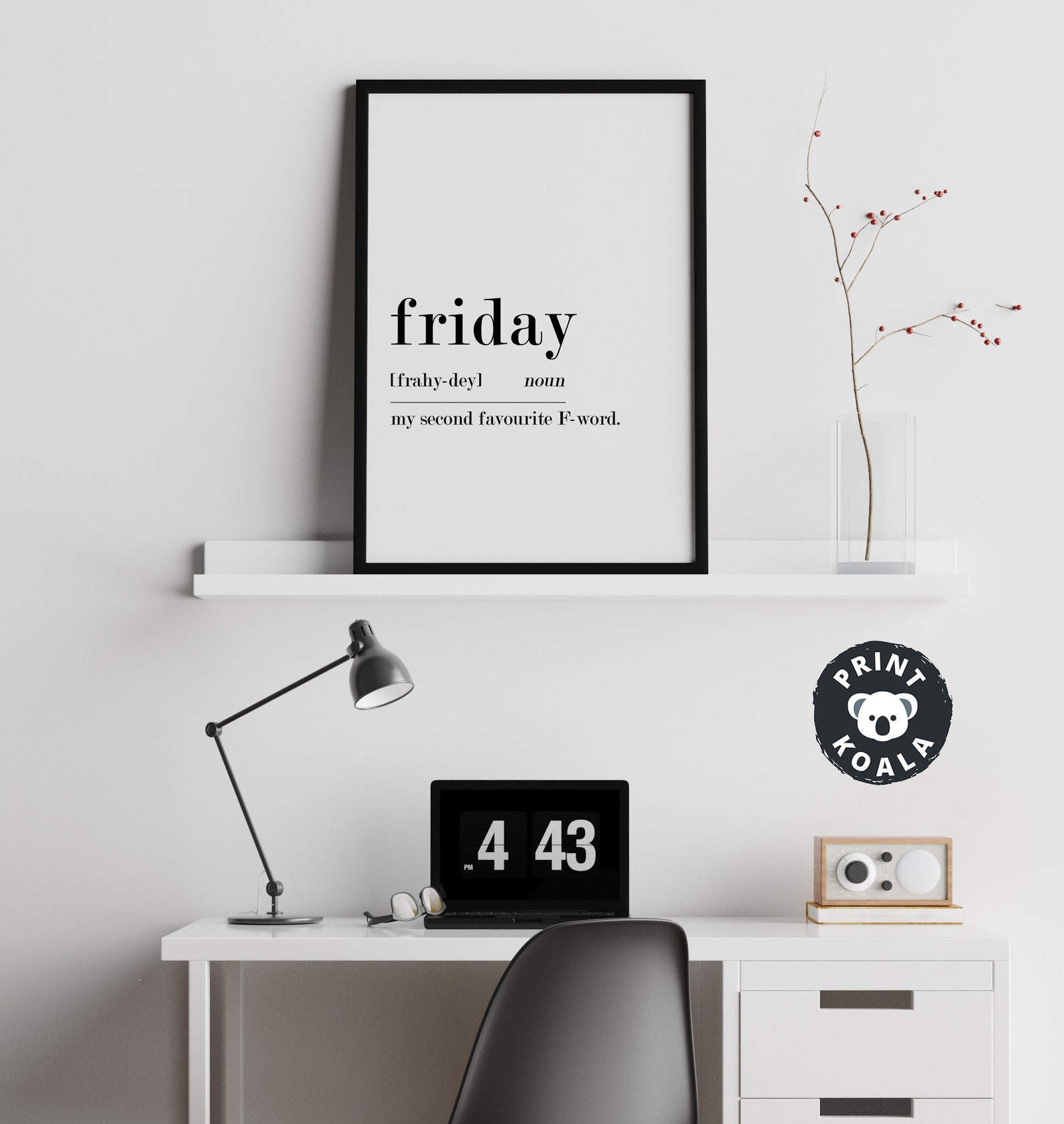Friday Definition Print Funny Office Decor Zoom Background - Etsy