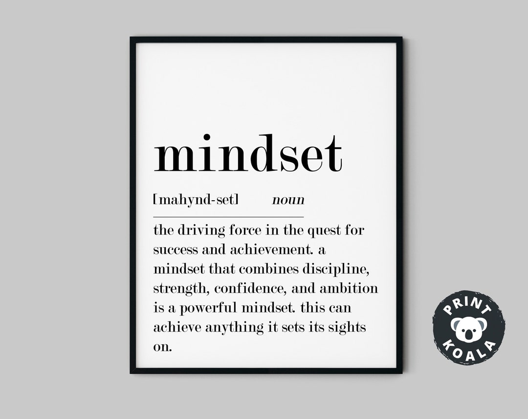Mindset Definition, Office Wall Art, Home Office Print, Inspirational ...