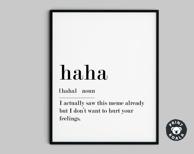 Haha Definition Printable Joke Gift Funny Definition Gift - Etsy
