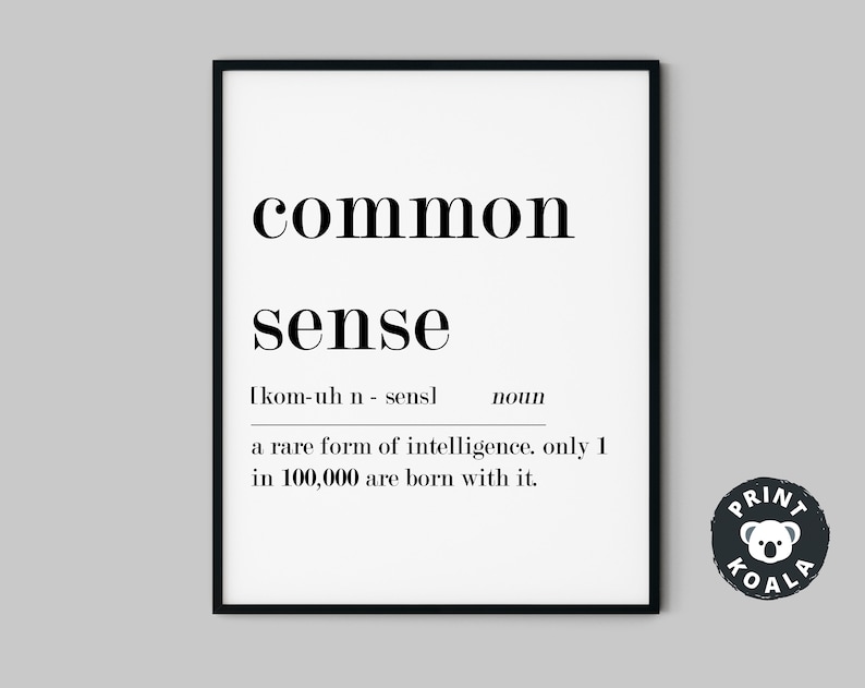 Common Sense Definition Office Wall Art Funny Home Office Etsy common-sense-definition-office-wall-art-funny-home-office-etsy