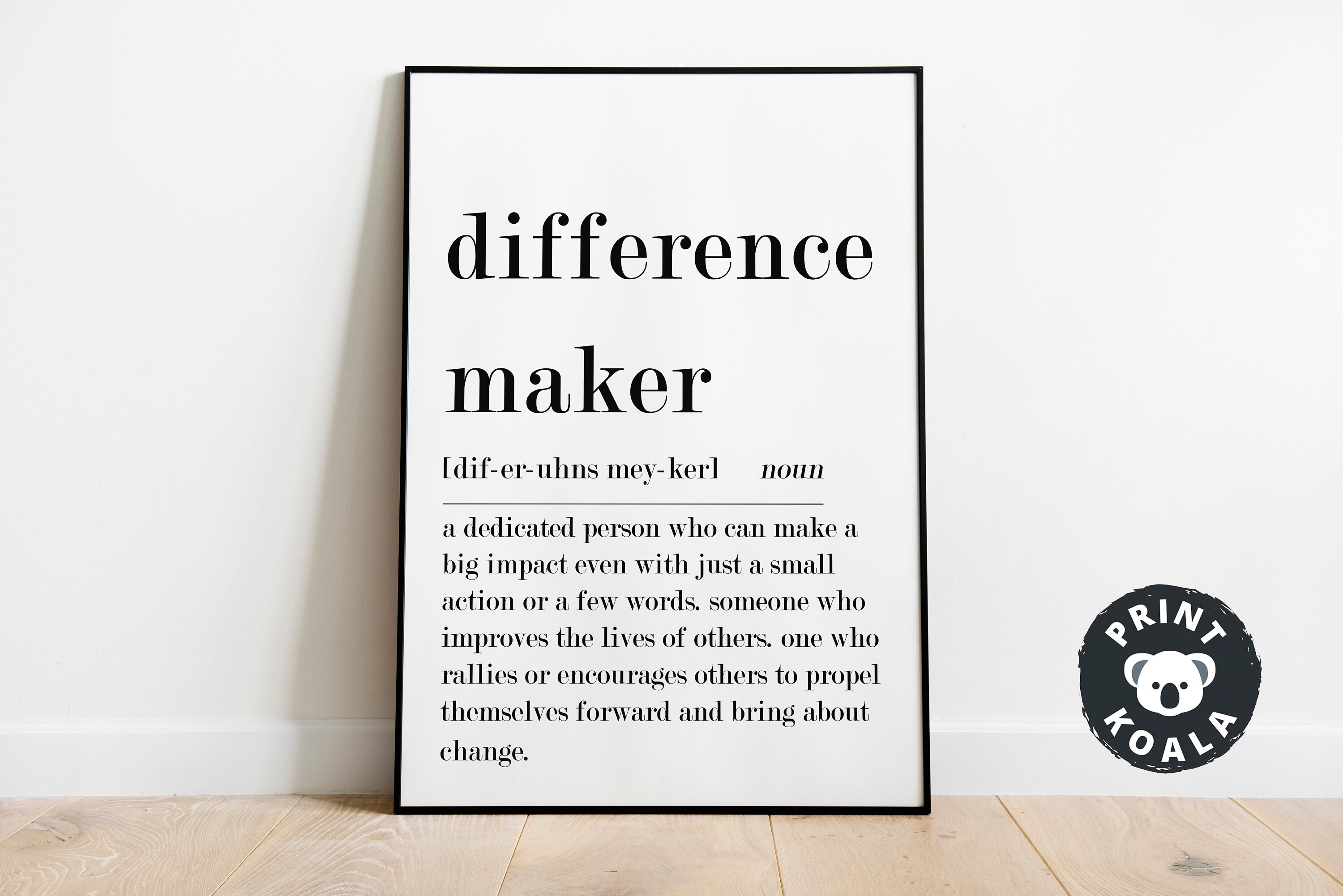 Difference Maker Definition Print Minimal Print Gift For | Etsy