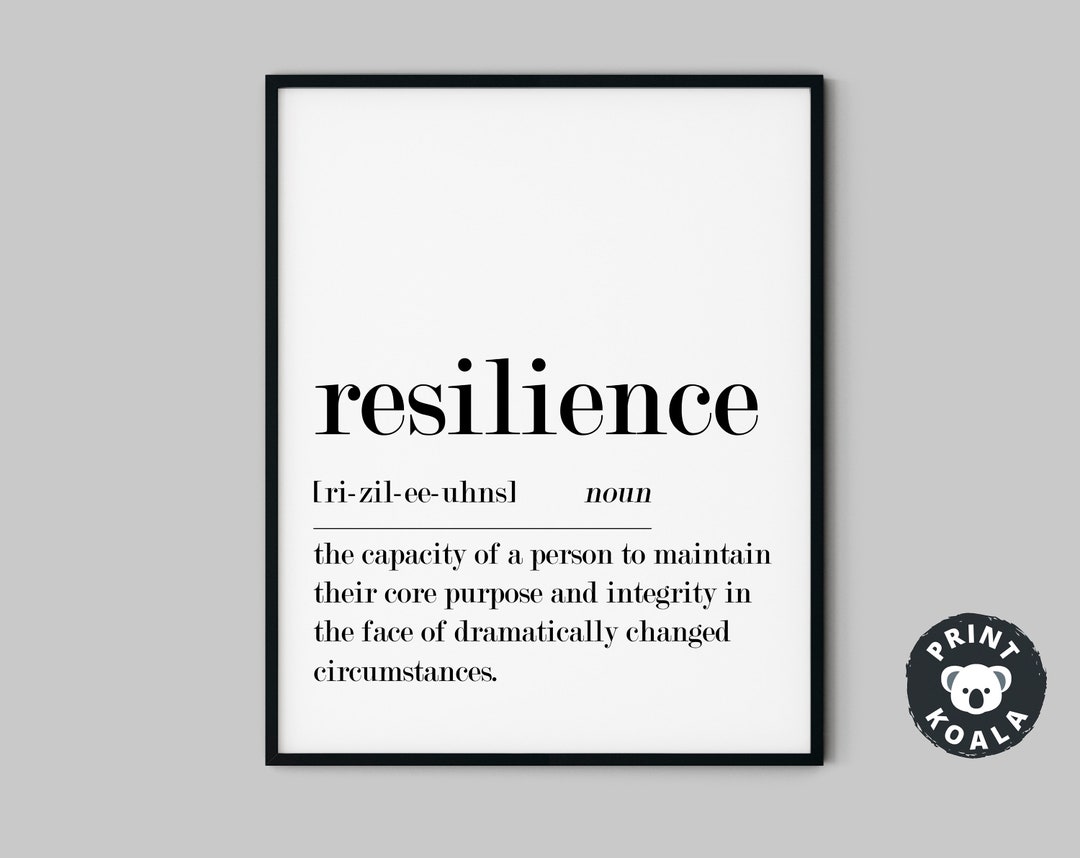 Resilience Definition Print, Home Office Wall Art, Office Decor ...