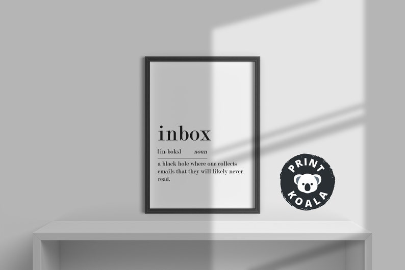 Inbox Definition Print Funny Home Office Sign Printable Wall - Etsy