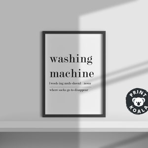Washing Machine Definition Print, Laundry Room Poster, Laundry Room Art ...