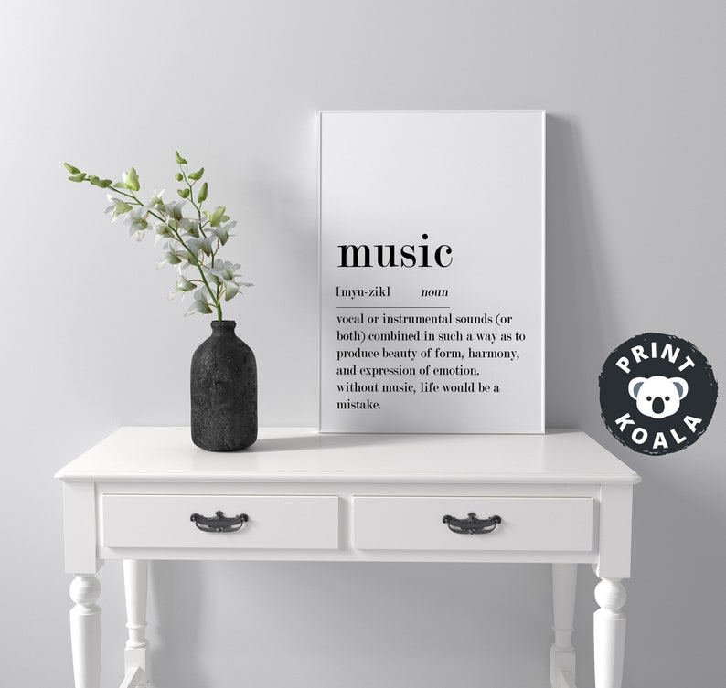 Music Definition Print Printable Artwork Music Teacher Gift - Etsy