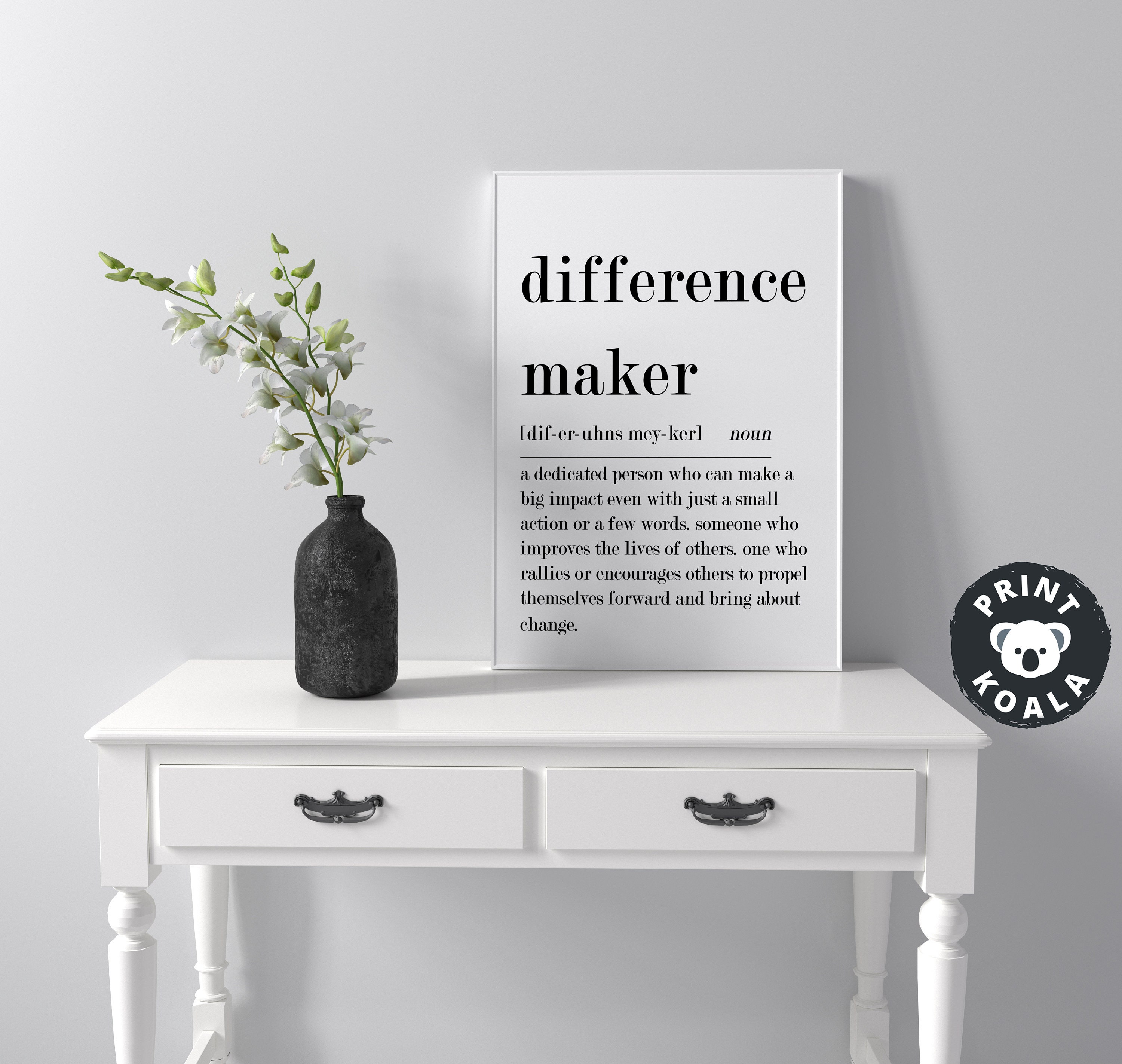 Difference Maker Definition Print Minimal Print Gift For | Etsy