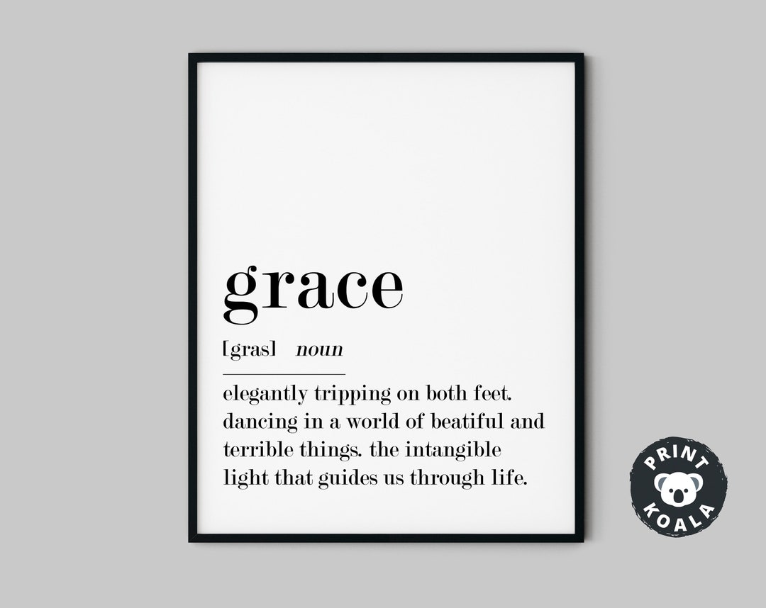 Grace Definition Print, Home Office Printable, Entrepreneur Art ...