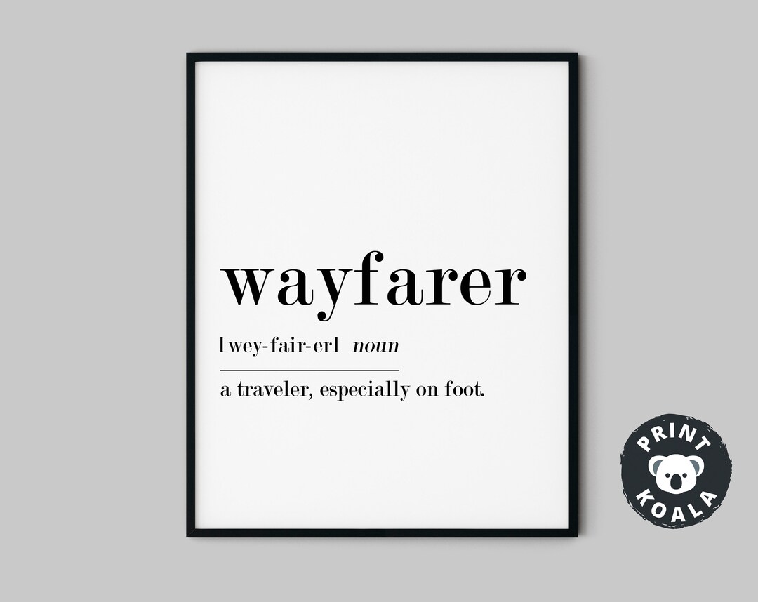 Wayfarer Definition Druck, Reise Kunstdruck, minimalistische druckbare ...