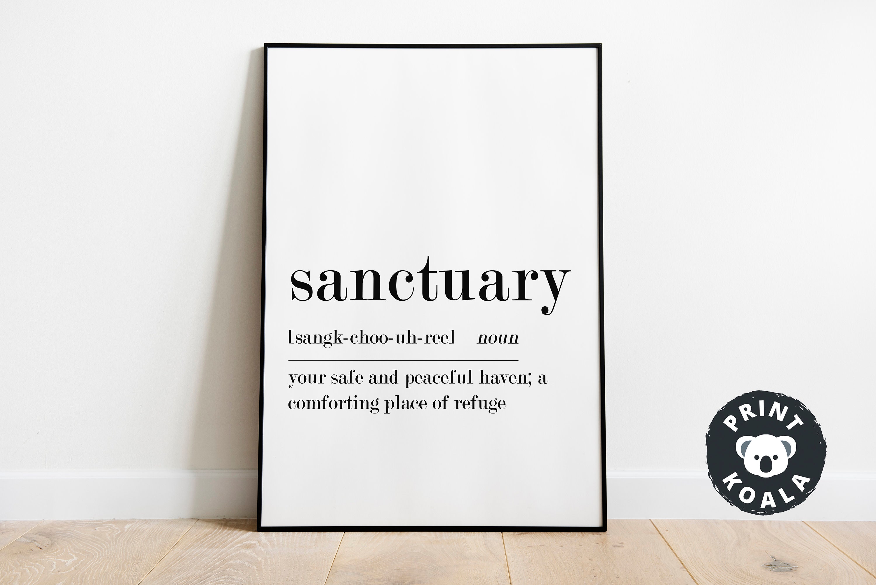 Sanctuary Definition Home Definition Print Bedroom Decor - Etsy