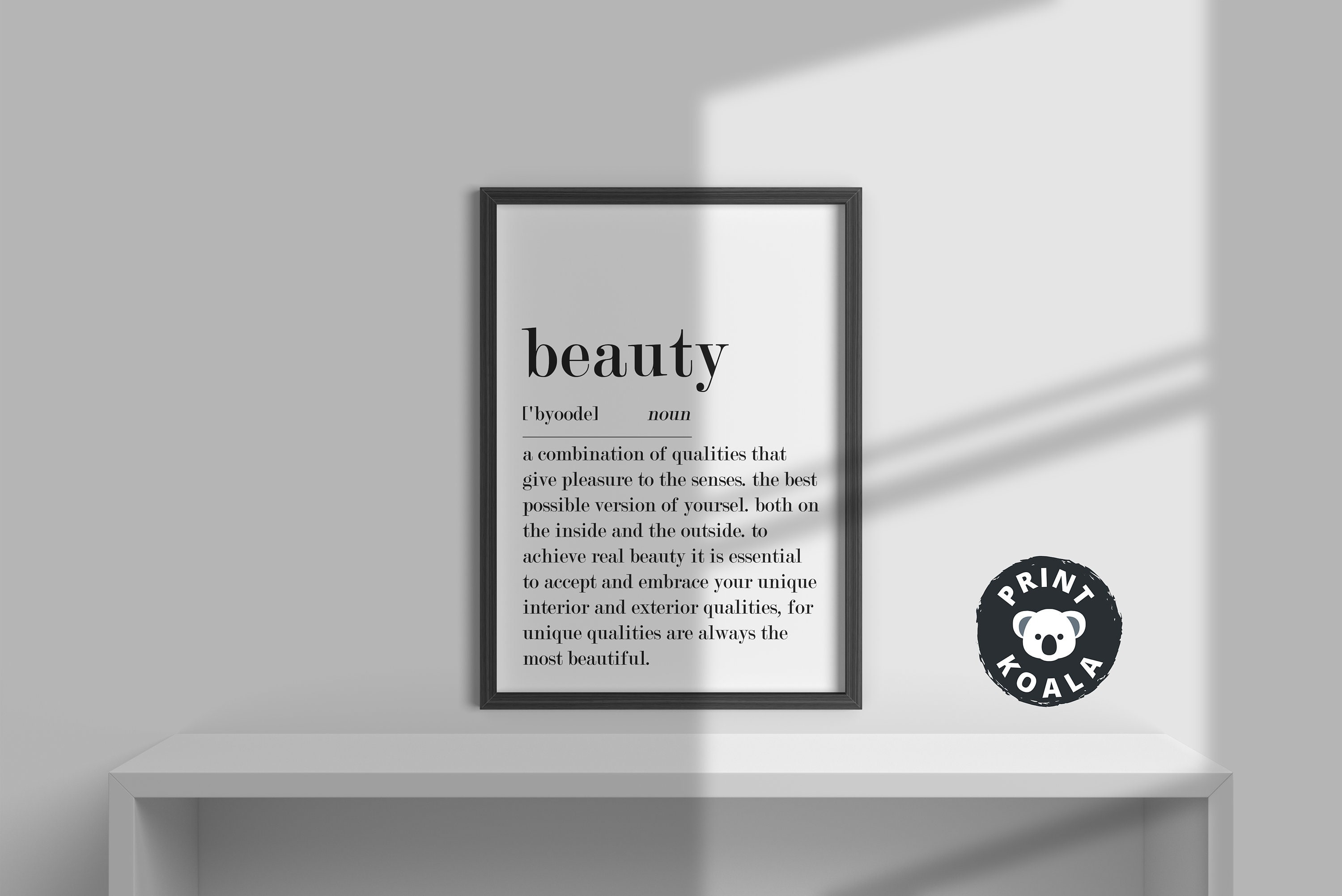 Beauty Definition Print Dictionary Art Print Printable Wall | Etsy
