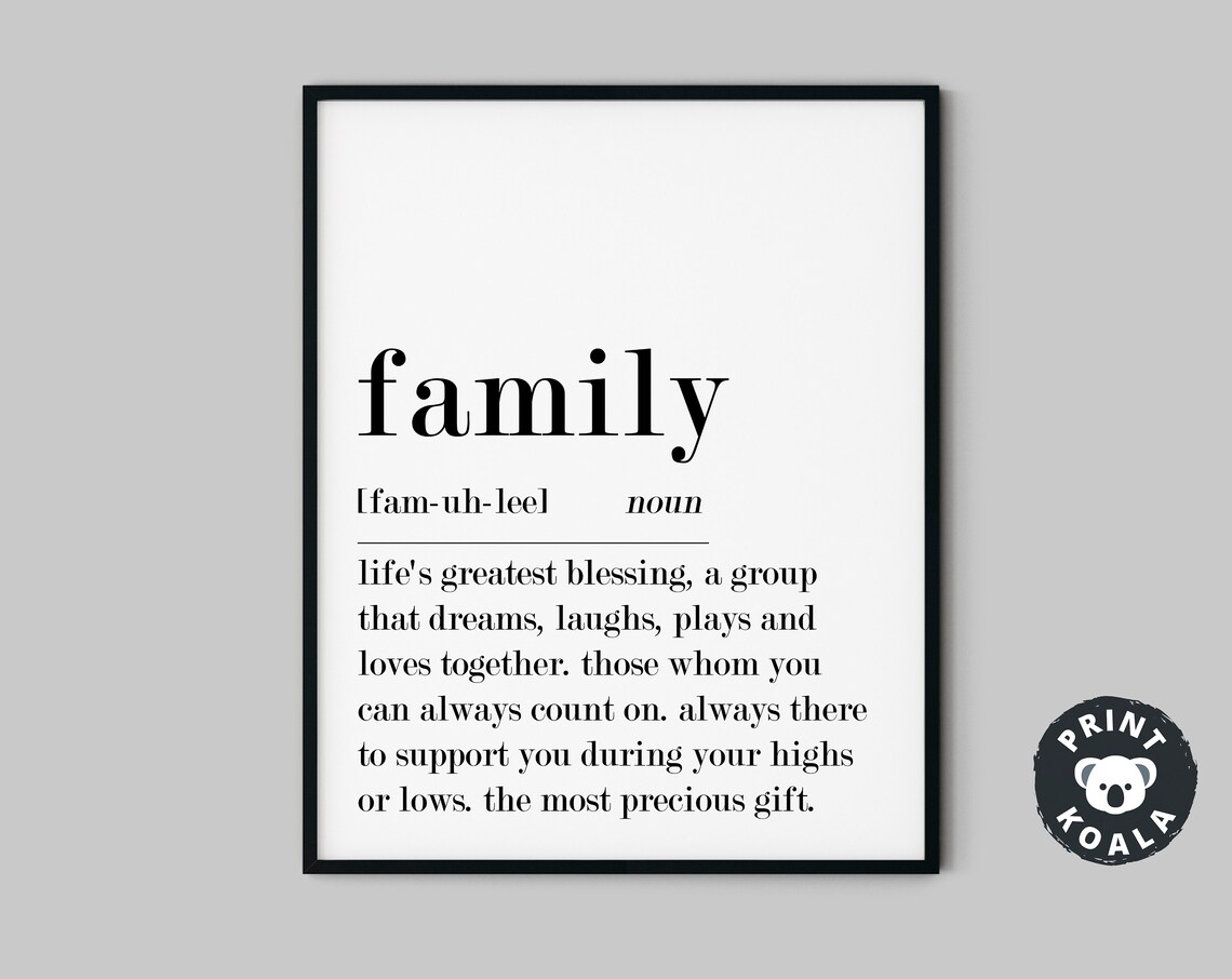 Family Home Love Definition Print Set of 3 Wall Art Modern - Etsy