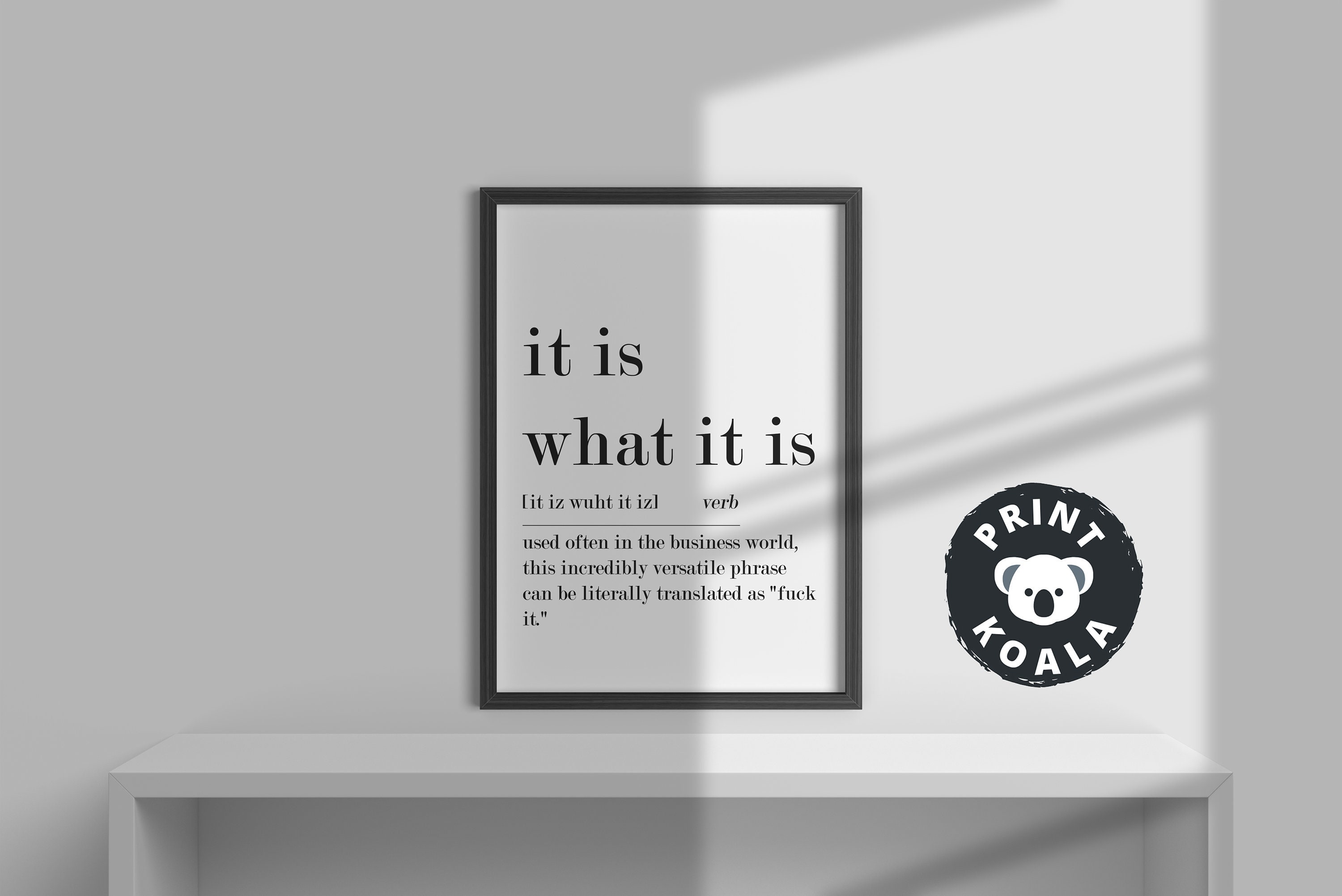 It is What It is Definition Print Home Office Wall Art Home | Etsy UK