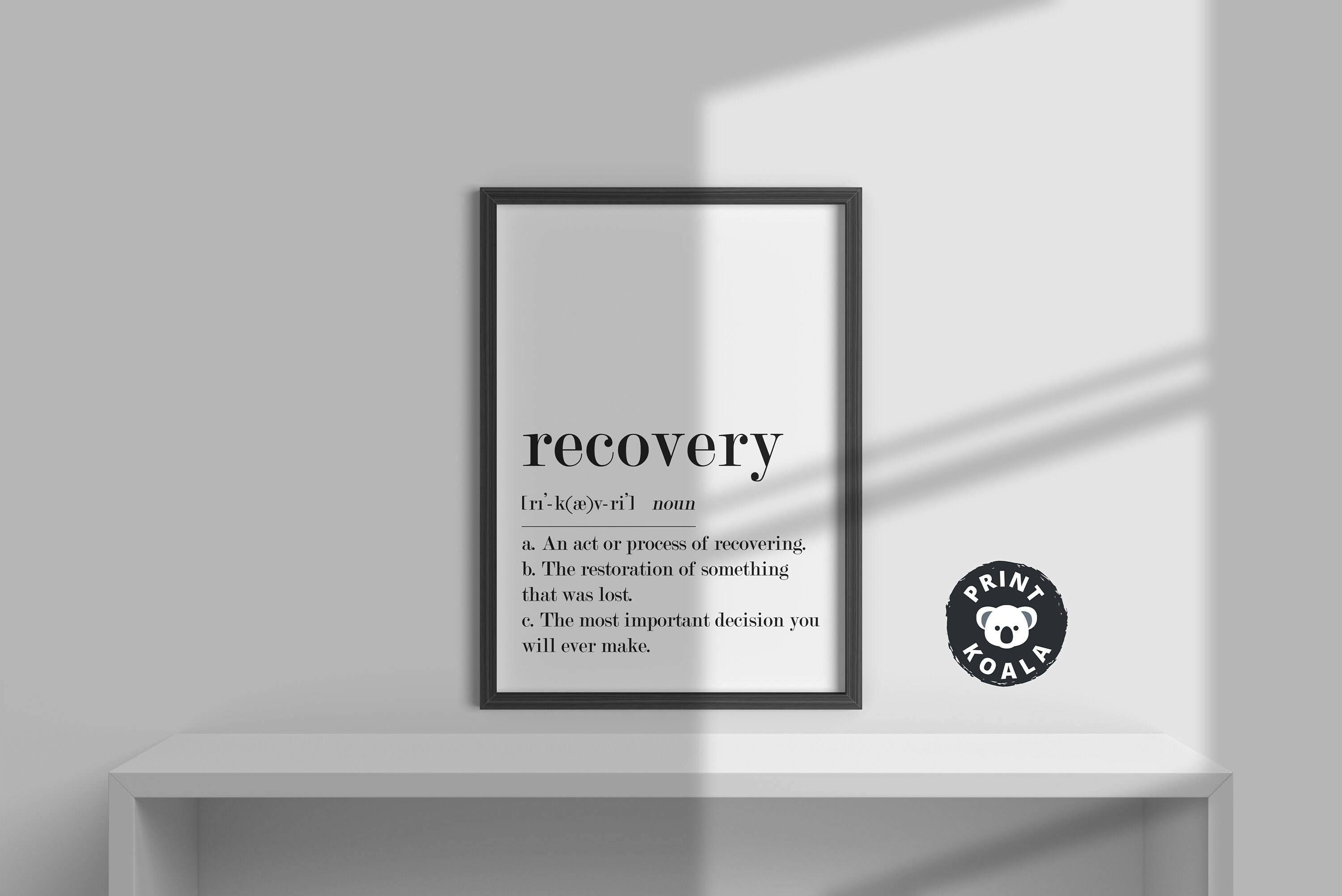 Recovery Definition Motivational Poster Printable Wall Art - Etsy