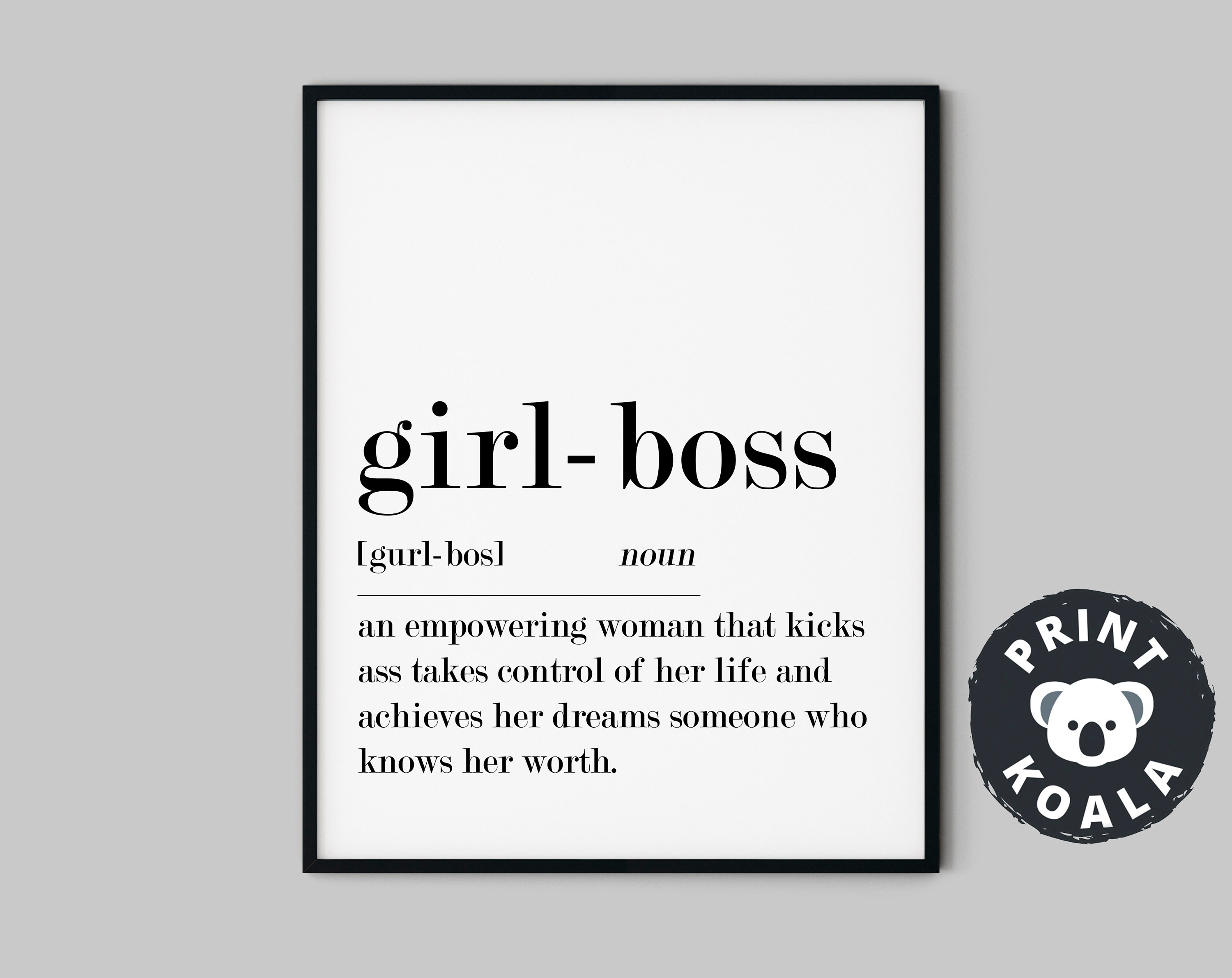 Girl Boss Definition Print Home Office Prints Office Art - Etsy