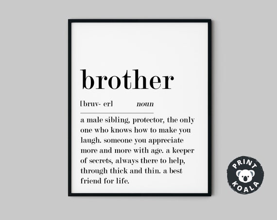 Brother Definition Print Brother Gift Gifts for Brother Big | Etsy