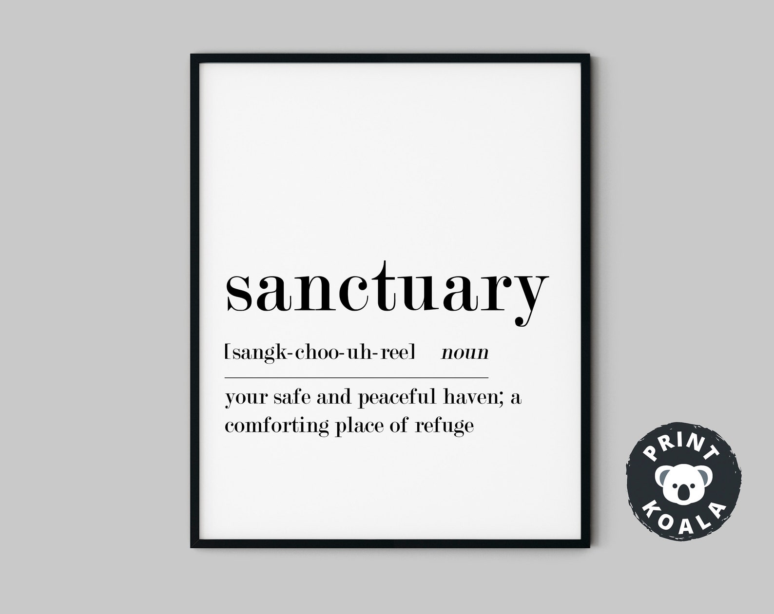 Sanctuary Definition Home Definition Print Bedroom Decor - Etsy