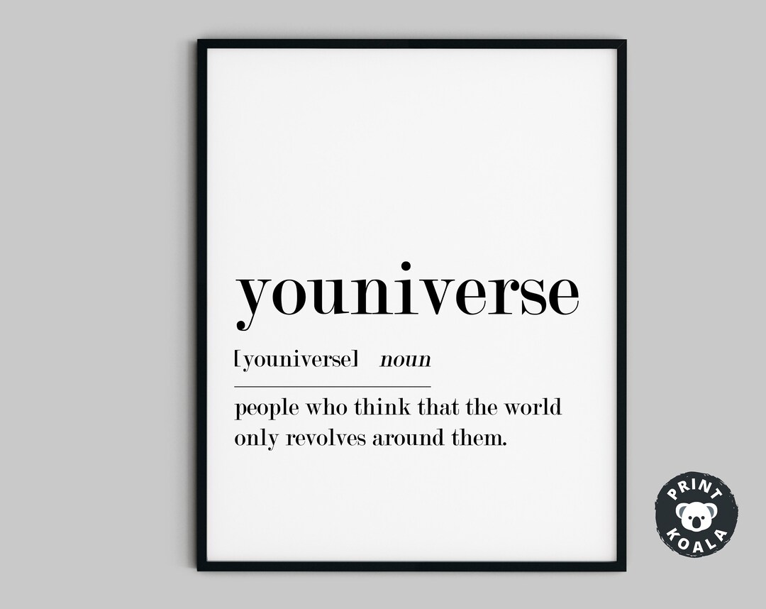 Youniverse Definition Print: Funny Modern Wall Art (digital Download ...
