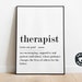 Therapist Definition Print, Therapist Gift, Printable Wall Art, Gift ...