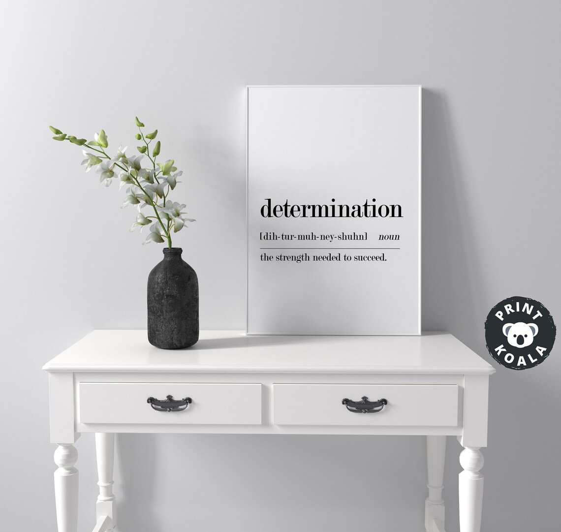 Determination Definition Print Motivational Poster - Etsy