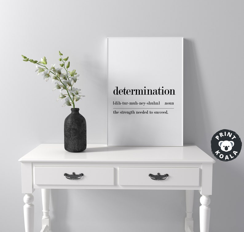 Determination Definition Print Motivational Poster - Etsy