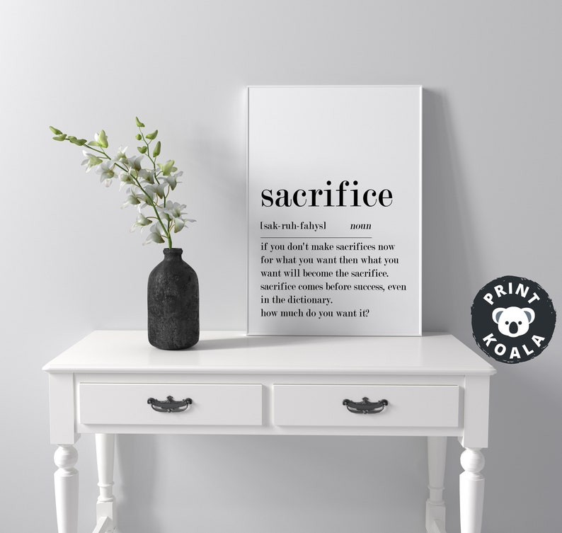 Sacrifice Definition Print Home Office Printable - Etsy