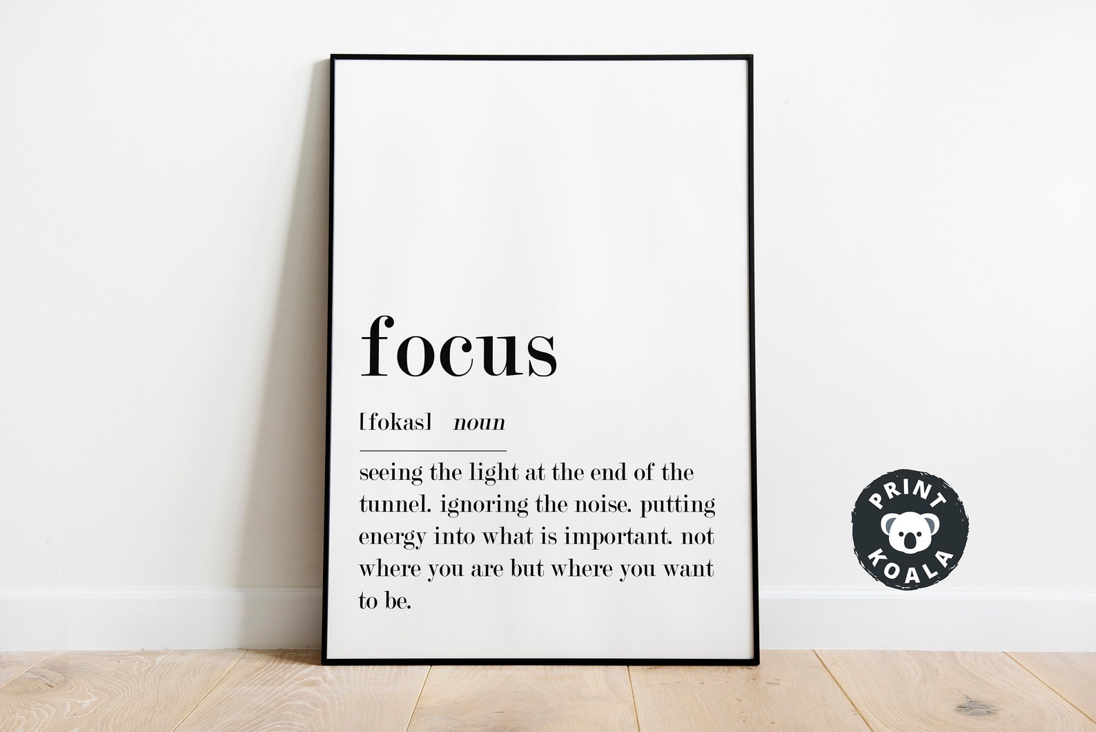 Focus Definition Home Office Prints Inspirational Quote | Etsy