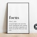 Focus Definition Home Office Prints Inspirational Quote - Etsy