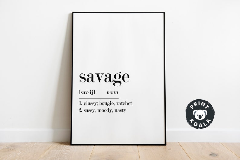 Savage Definition Megan Thee Stallion Savage Print I'm - Etsy