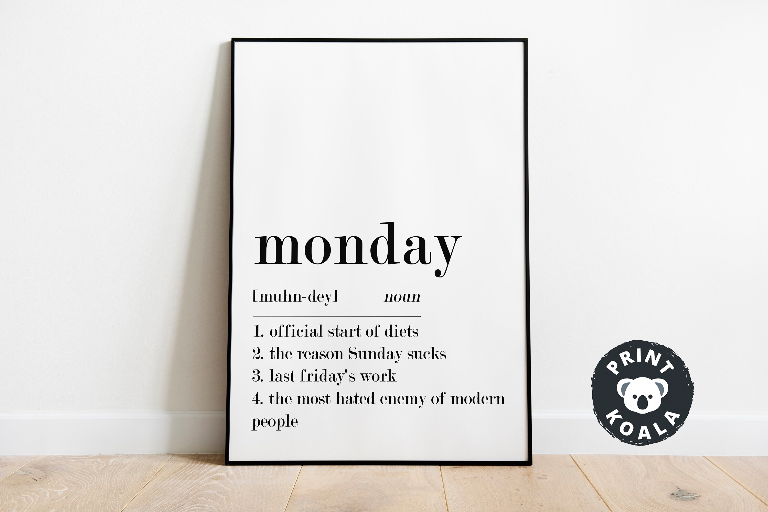 Funny Office Decor Monday Definition Print Office Wall Art - Etsy
