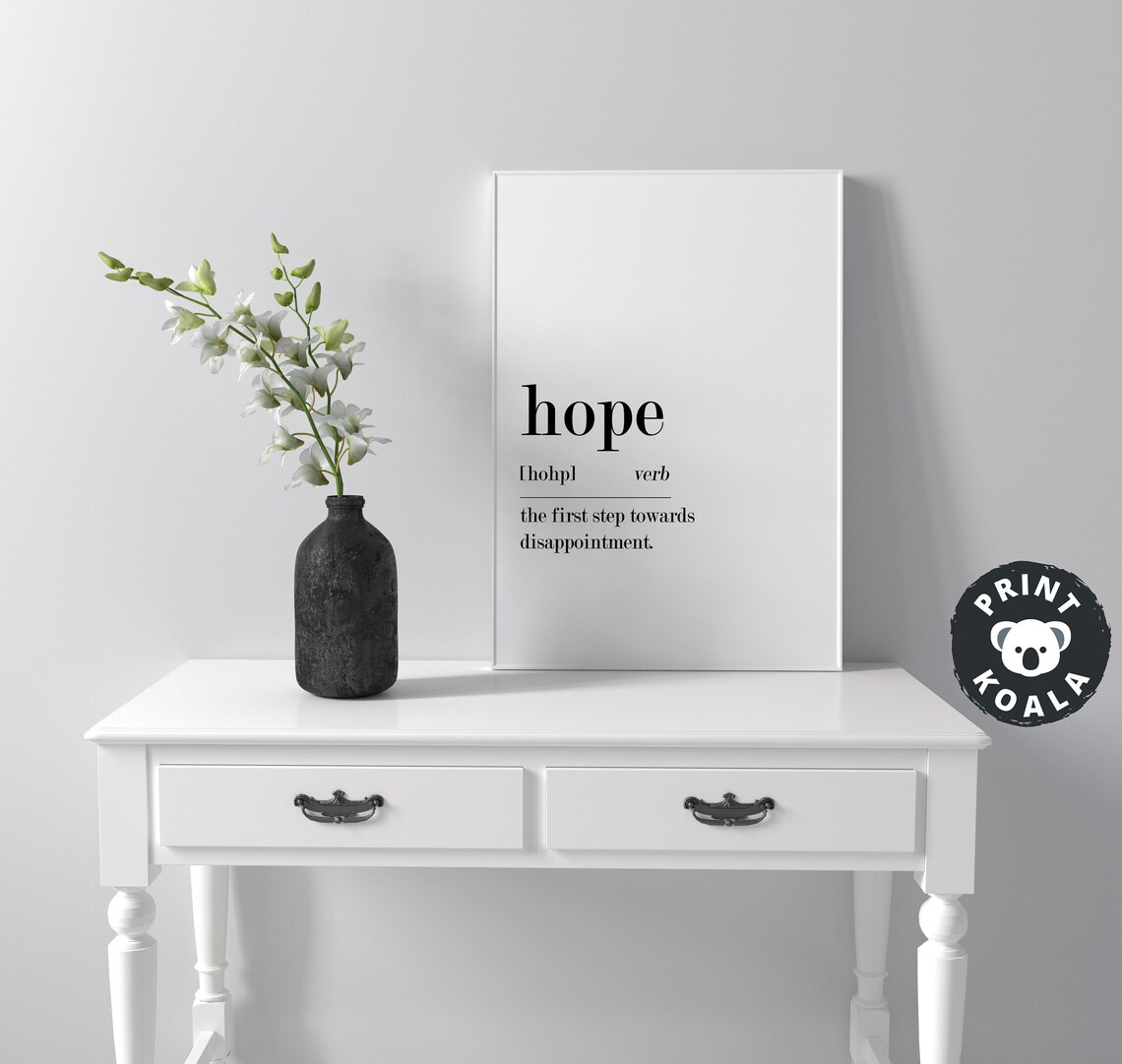 Hope Definition Printable Wall Art Hope Print Hope - Etsy
