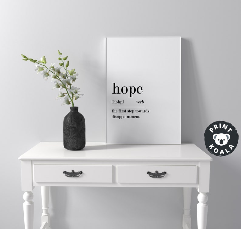 Hope Definition Printable Wall Art Hope Print Hope - Etsy