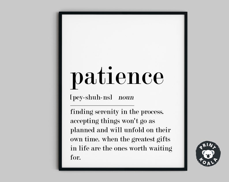 Patience Definition Office Wall Art Home Office Prints - Etsy