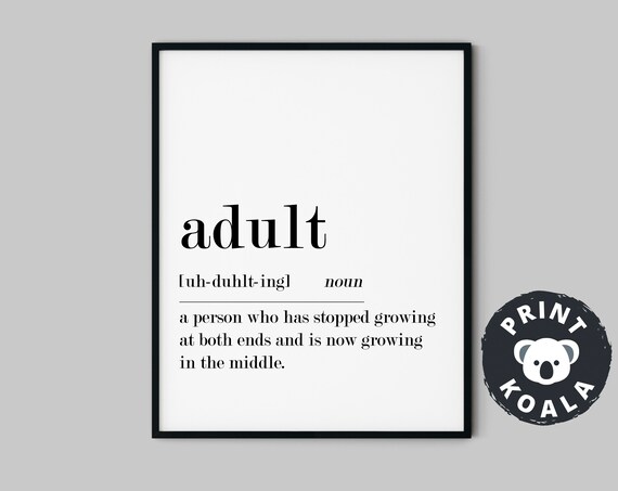 Adulting Definition Funny Definition Wall Print Wall Art | Etsy