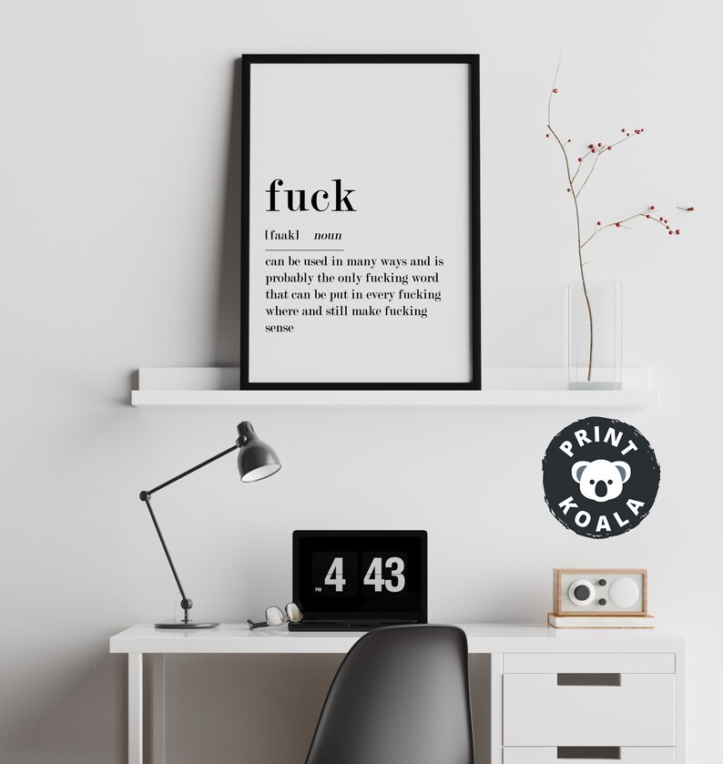 Fuck Definition Print Poster Quote Wall Art Gift Funny Wall | Etsy