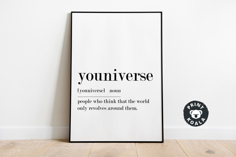 Youniverse Definition Print: Funny Modern Wall Art (digital Download ...