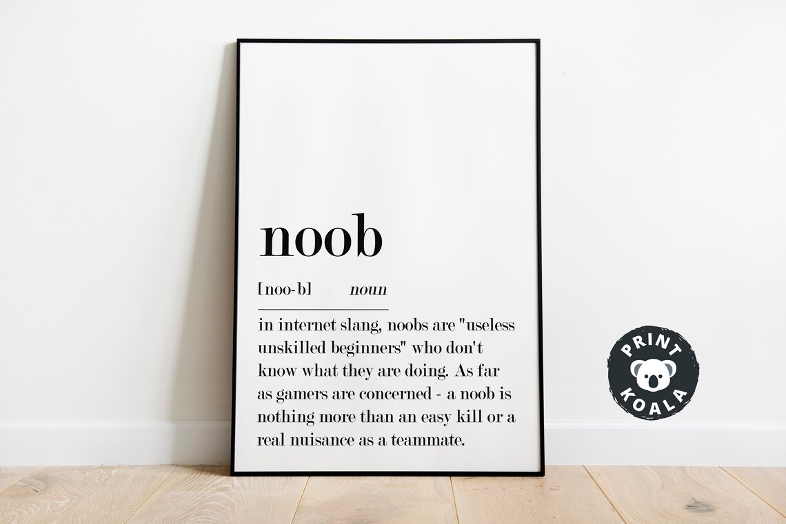 Noob Definition Print Man Cave Decor Gaming Print Gamer - Etsy