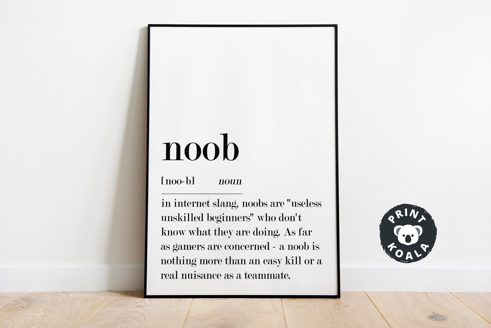 Noob Definition Print Man Cave Decor Gaming Print Gamer - Etsy