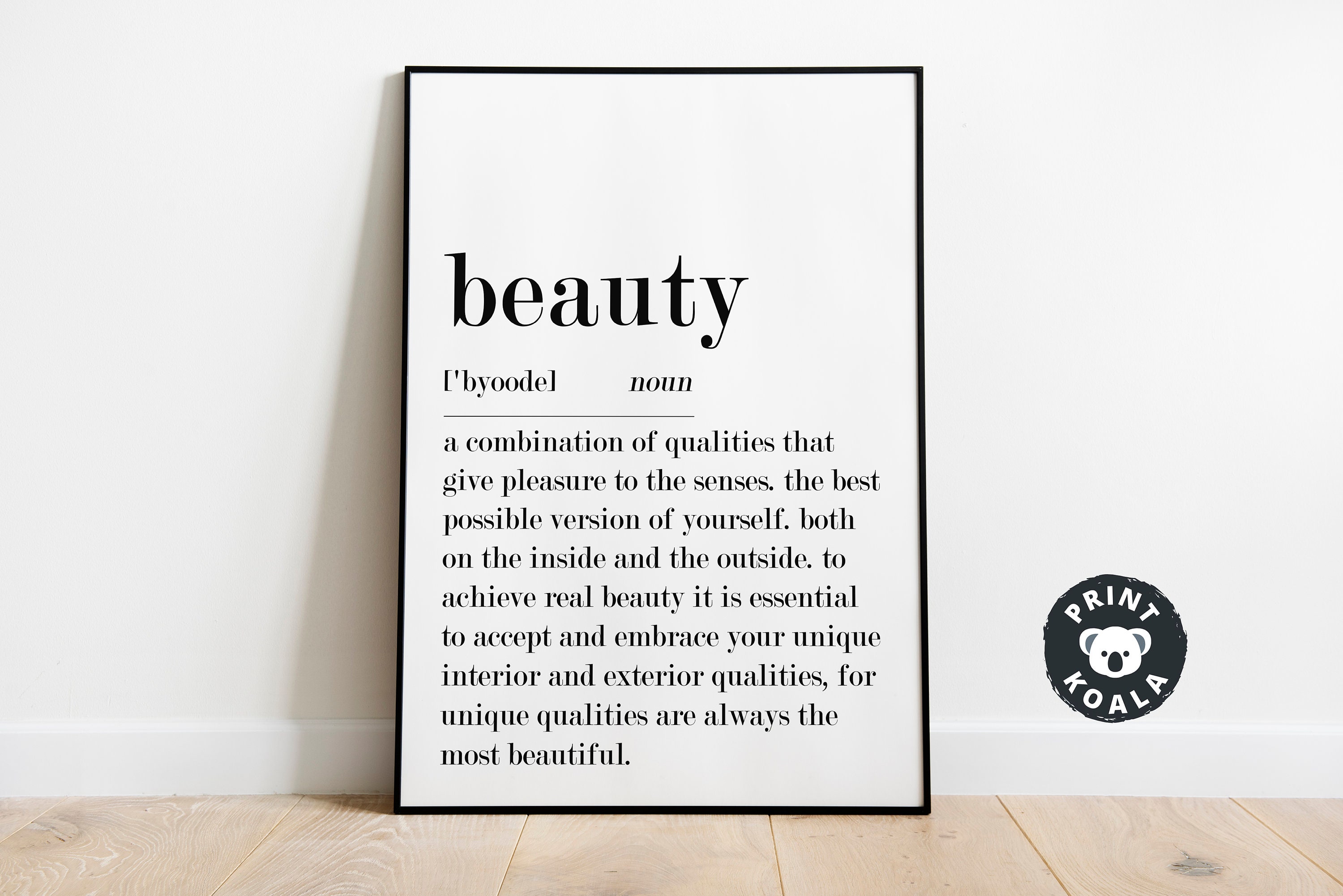 Beauty Definition Print Dictionary Art Print Printable Wall - Etsy