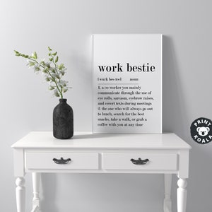 Work Bestie Definition Print, Coworker Gift, Office Wall Decor, Gift ...
